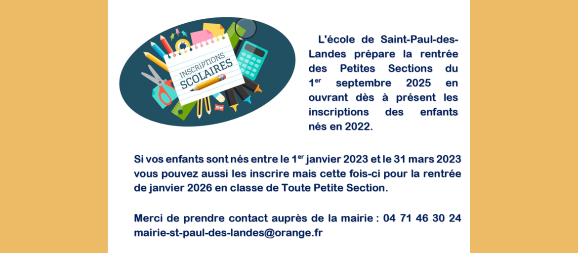 Bienvenue sur la Commune de Saint Paul des Landes - Inscriptions Scolaires